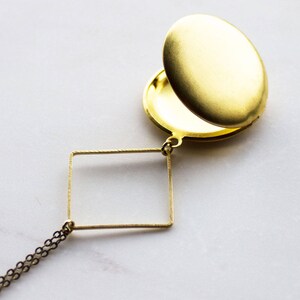 Modern Locket, Geometric Locket, Simple Locket, Gold Locket Pendant ...