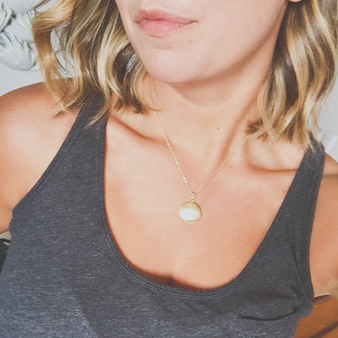 Tiny Locket, Small Gold Locket, Custom Necklace, Small Locket Necklace ...