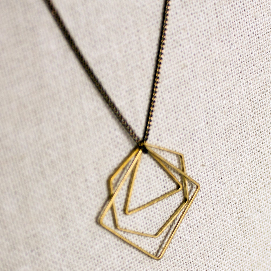 Geometric Minimalist Necklace, Layering Necklace, Triangle Necklace ...