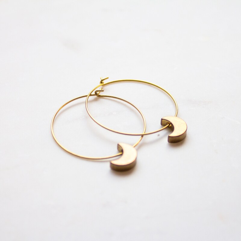 Moon Hoop Earring - Etsy