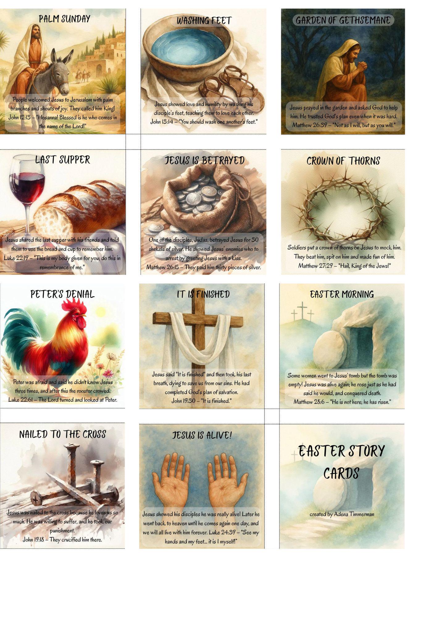 Easter Story Sequencing Cards – Printable Bible Activity Pack (digital ...