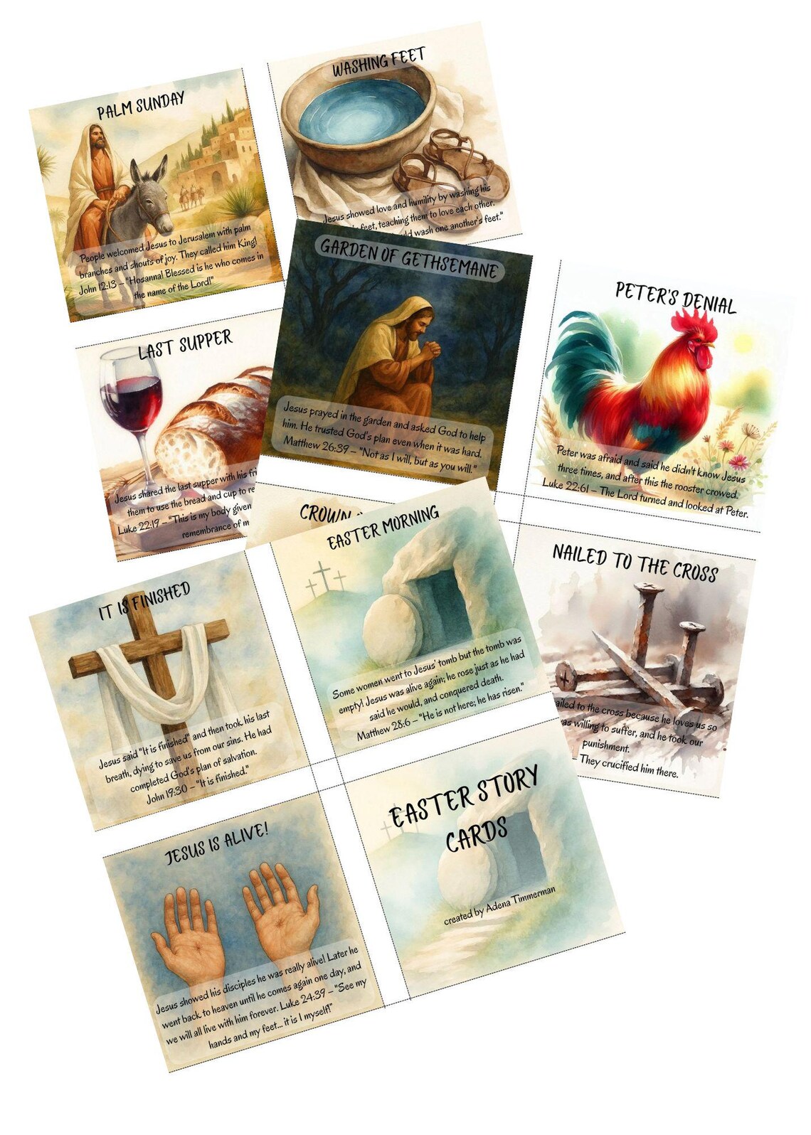 Easter Story Sequencing Cards – Printable Bible Activity Pack (digital ...