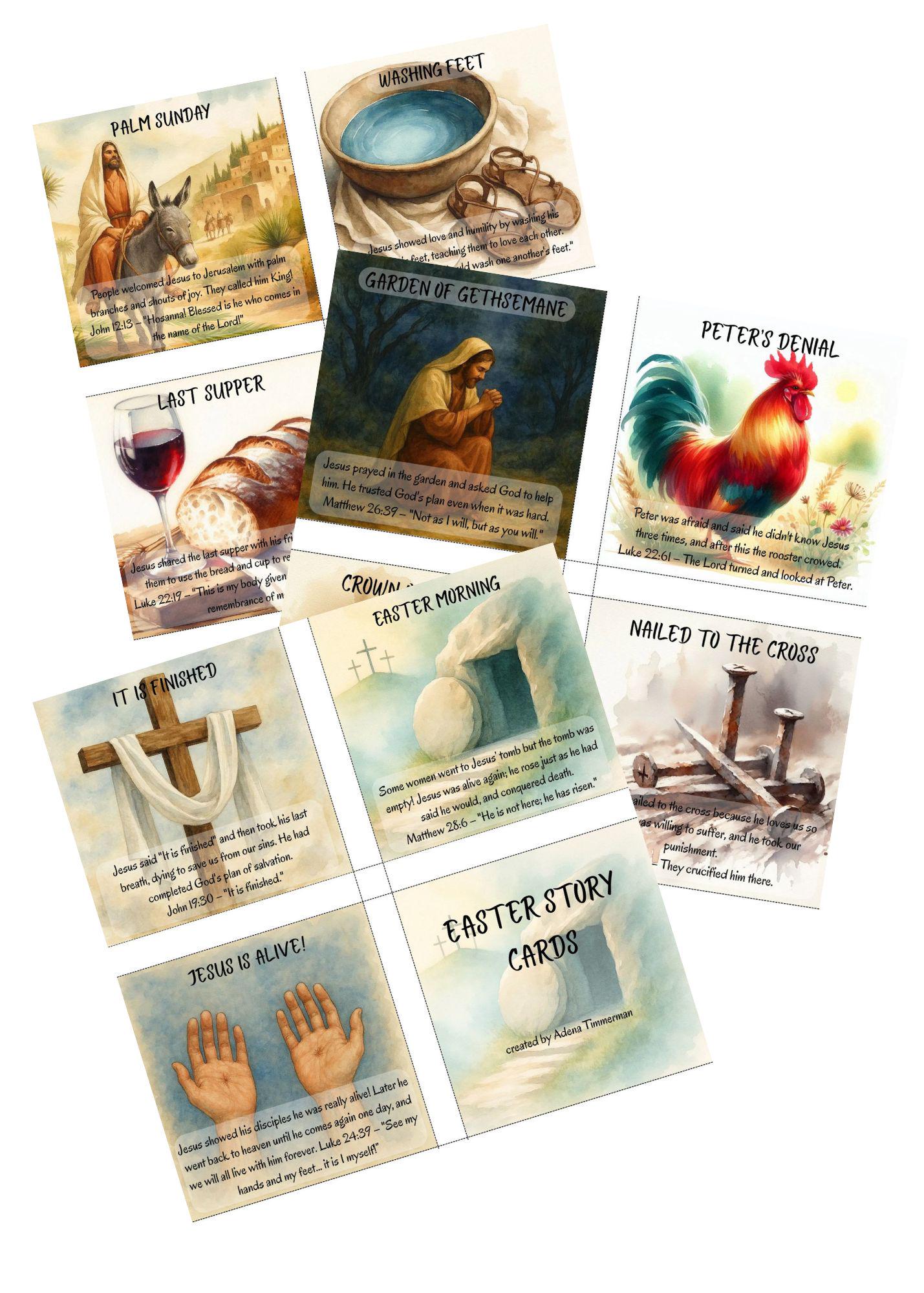 Easter Story Sequencing Cards – Printable Bible Activity Pack (digital ...