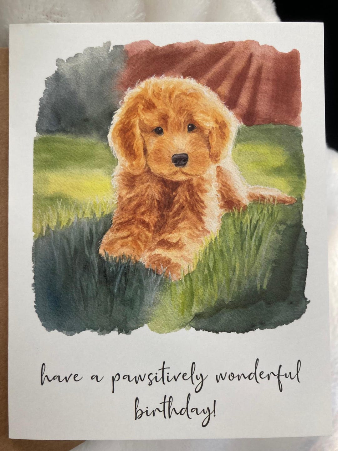 Hand Painted Watercolor Birthday Greeting Card, Encouragement, Blank ...