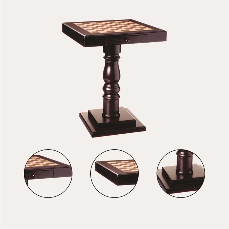 Wood Chess Board Game Table, 3-in-1 Chess Checkers Backgammon Board ...