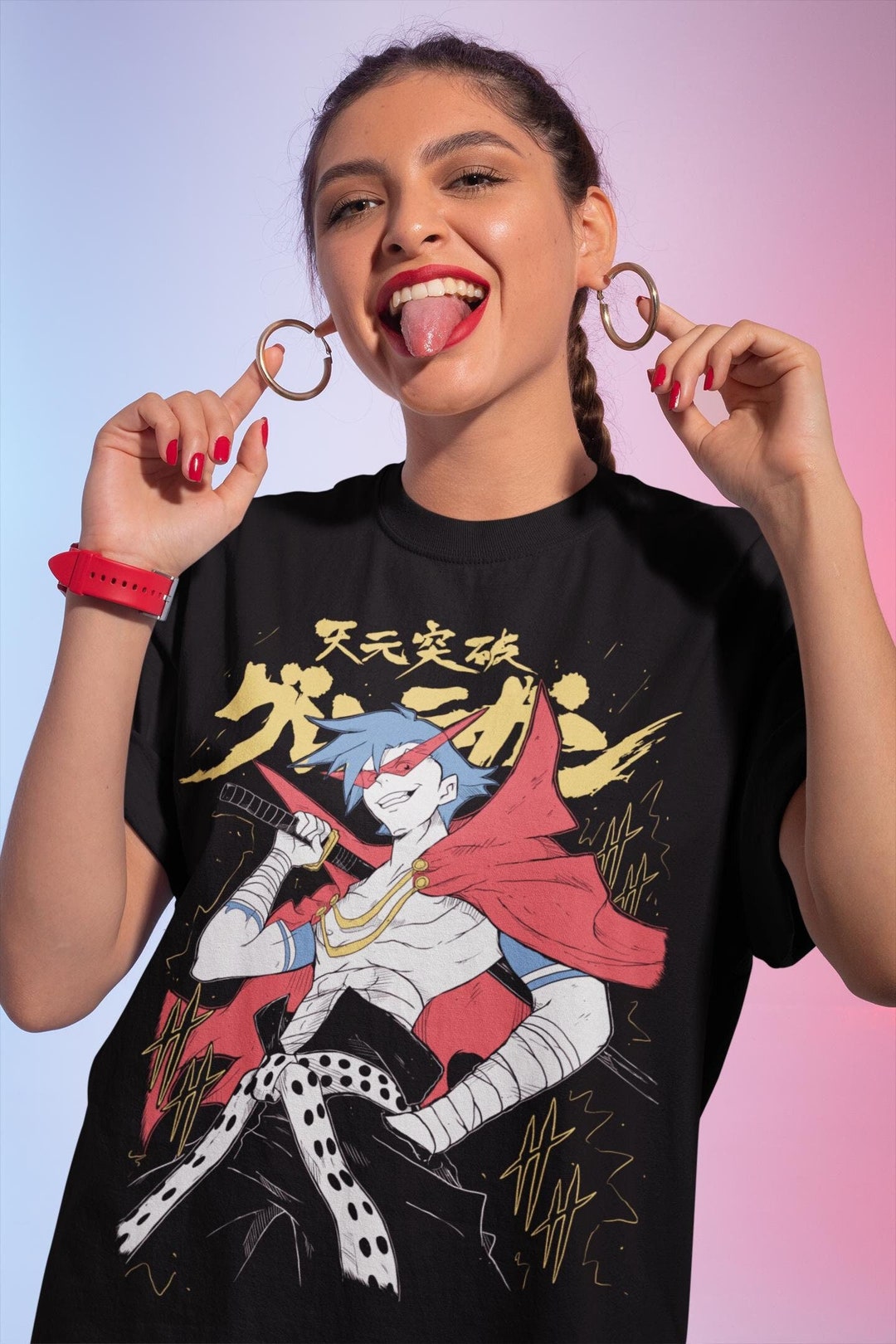 Kamina Tengen Toppa Gurren Lagann T-shirt, Kamina Tee, Simon, Yoko ...