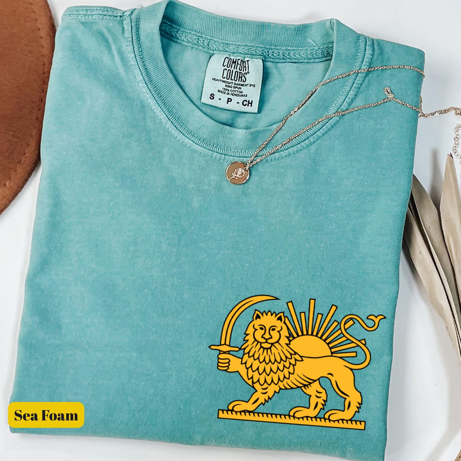 Persian Lion and Sun Sword Emblem Shirt Vintage Royal Warrior Symbol ...