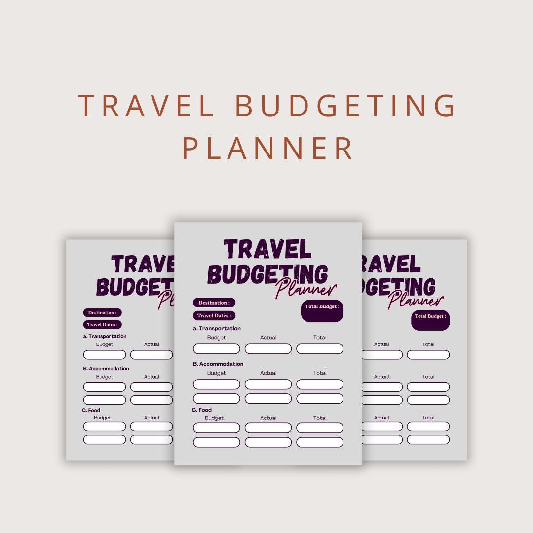 Travel Budgeting Planner Notebook, Expense Tracker Journal, Financial ...