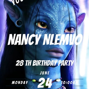 Editable Avatar Birthday Card, Digital Download, Customizable Birthday ...