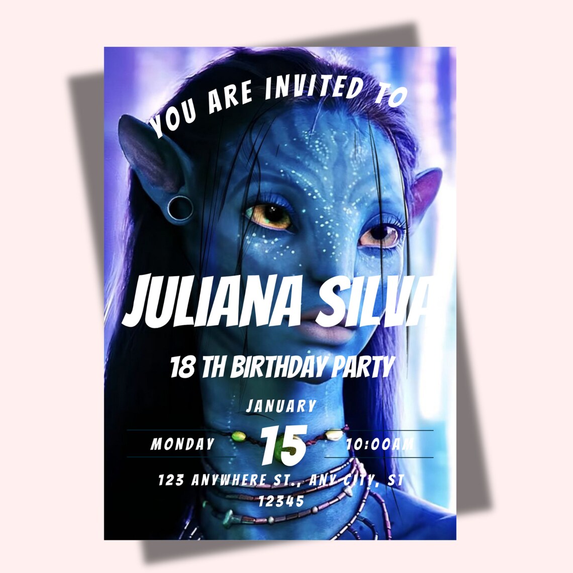 Editable Avatar Birthday Card, Digital Download, Customizable Birthday ...