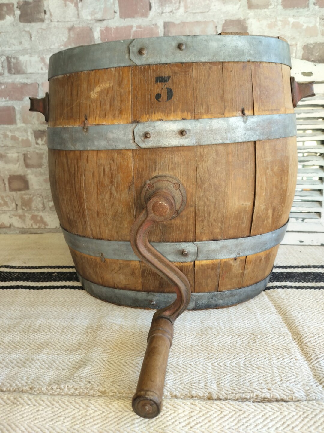 Handcrafted Antique French Wheel Operated Butter Churn Fully Functional ...