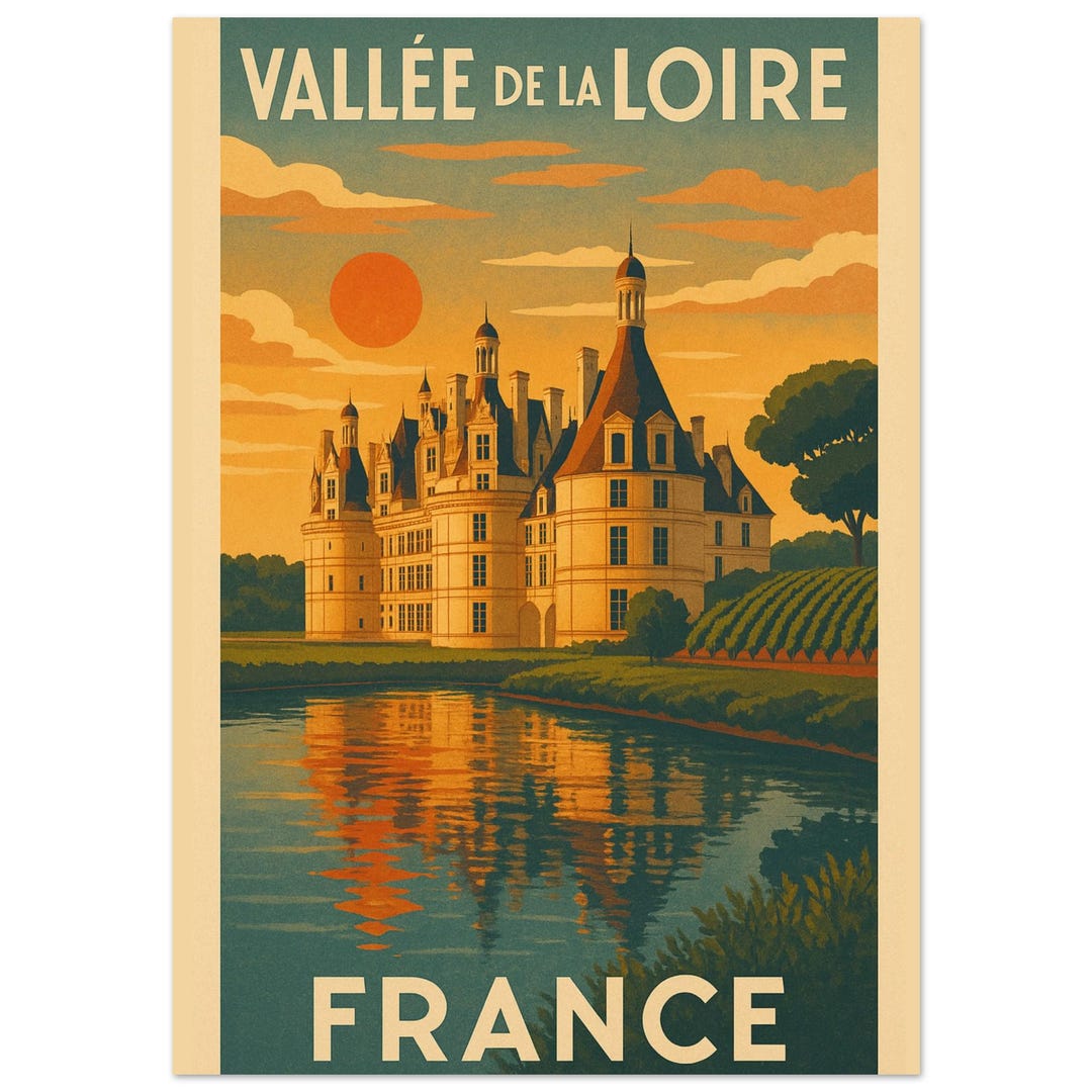 Retro Art Deco Style French Travel Poster - Loire Valley - A2 Size ...
