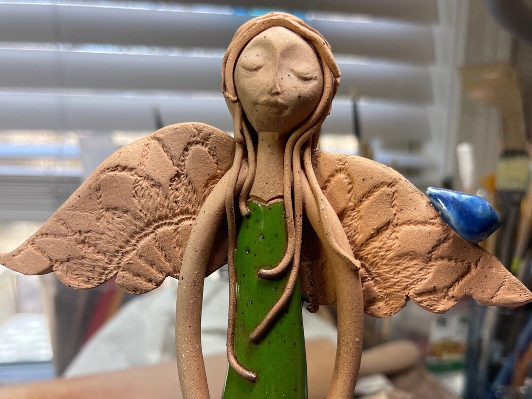 Angel,miss You,pottery Angel,cross,inspirational, Message,love, Christian,one of a Kind Angel ...