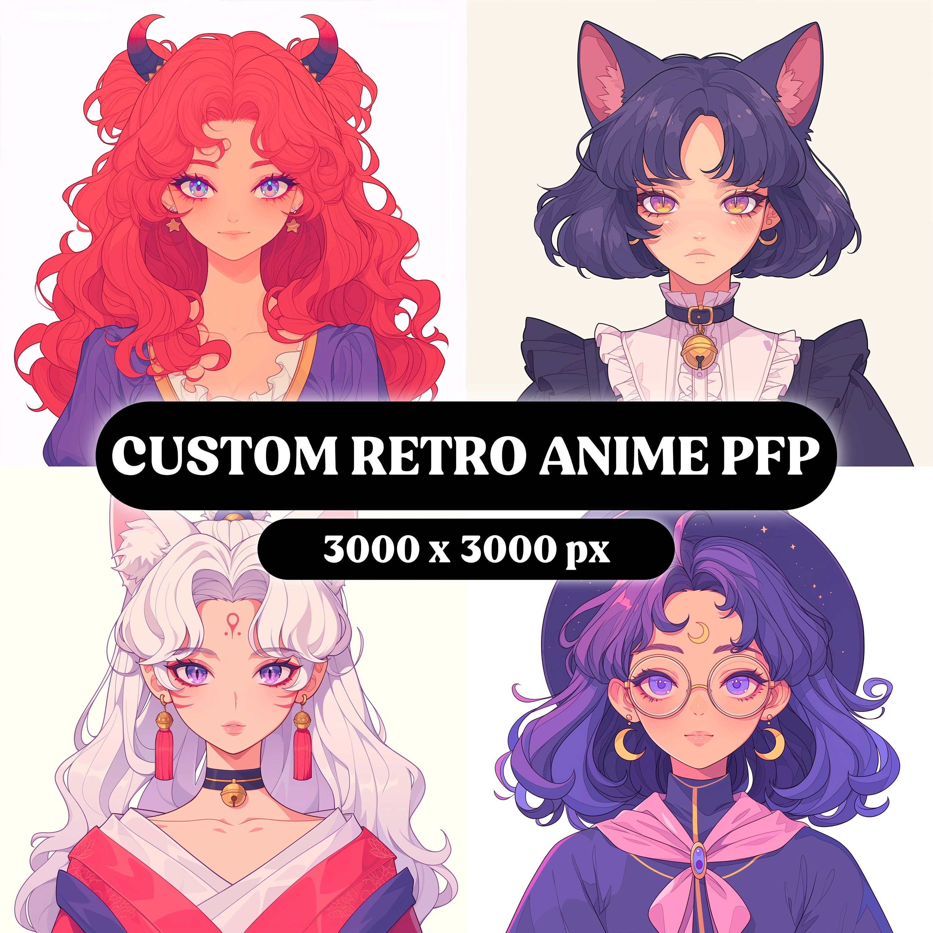 Custom Anime PFP 80s Anime Commission Custom Retro Portrait Oc Anime ...