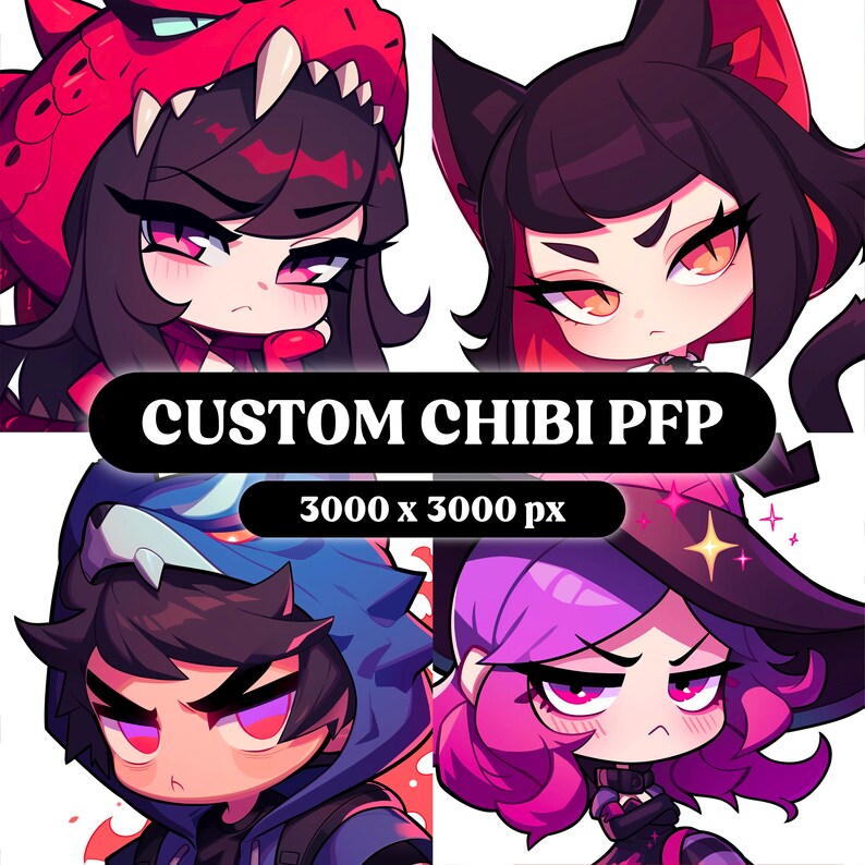 Custom Chibi PFP Cute Chibi Commission Custom Anime Portrait Chibi ...
