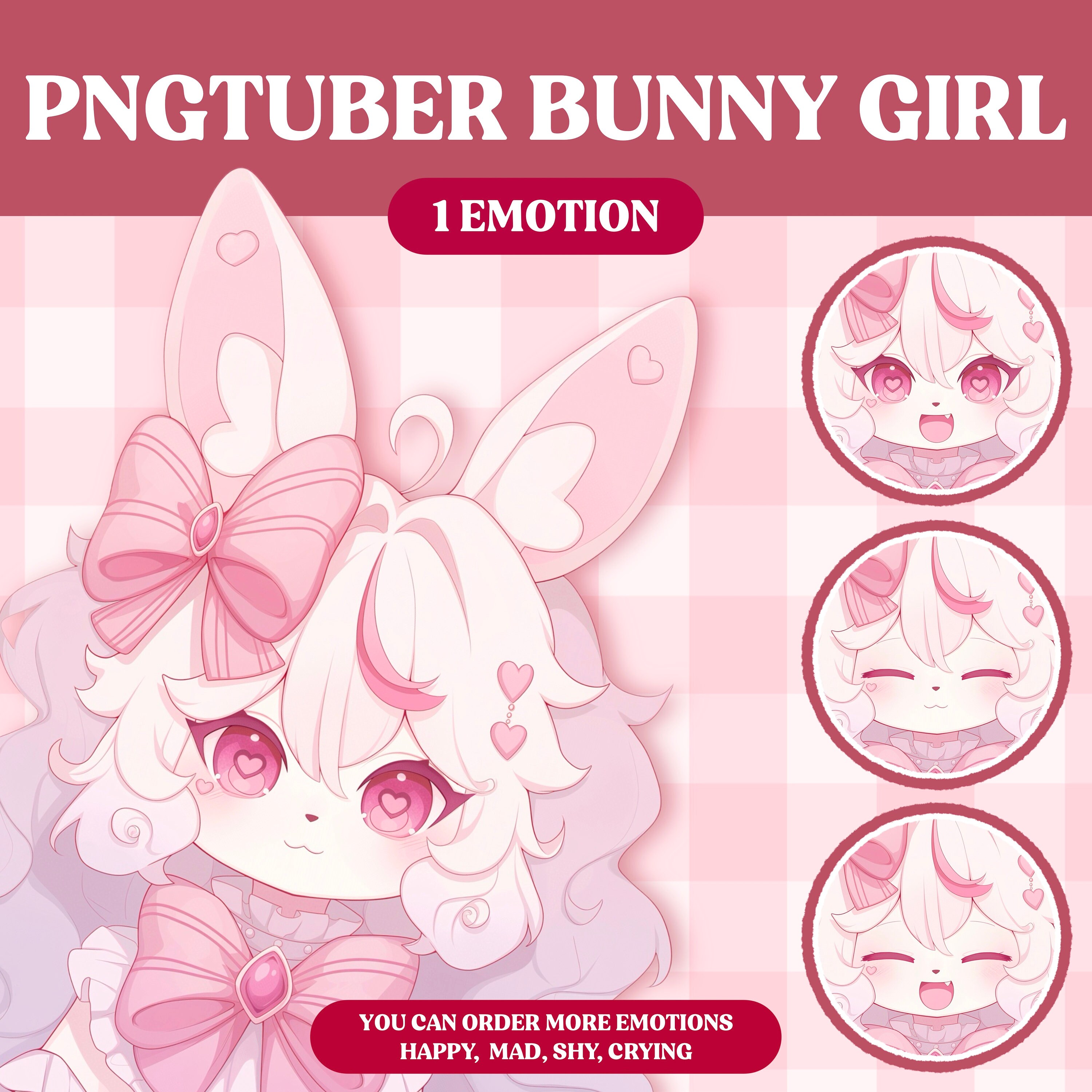 Cute Pngtuber Model Bunny Girl Pngtuber Premade Model Veadotube Model ...