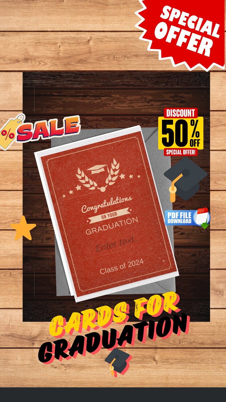 2024 Custom Graduation Card, Printable Graduation Card, and so the ...