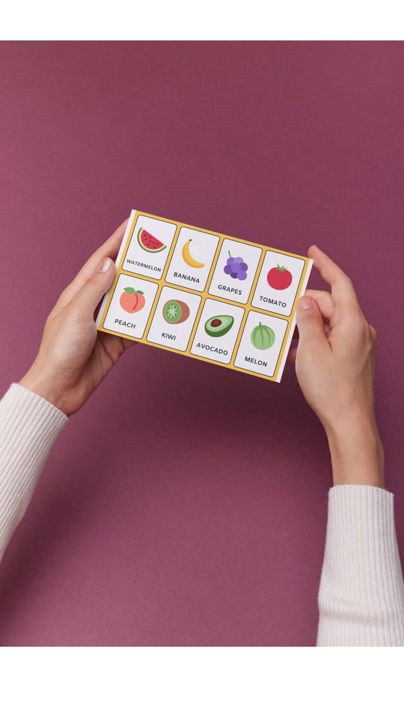 16 Fruit Digital Flash Cards, Fun for Kids, Color Learning, Lesson Plan ...