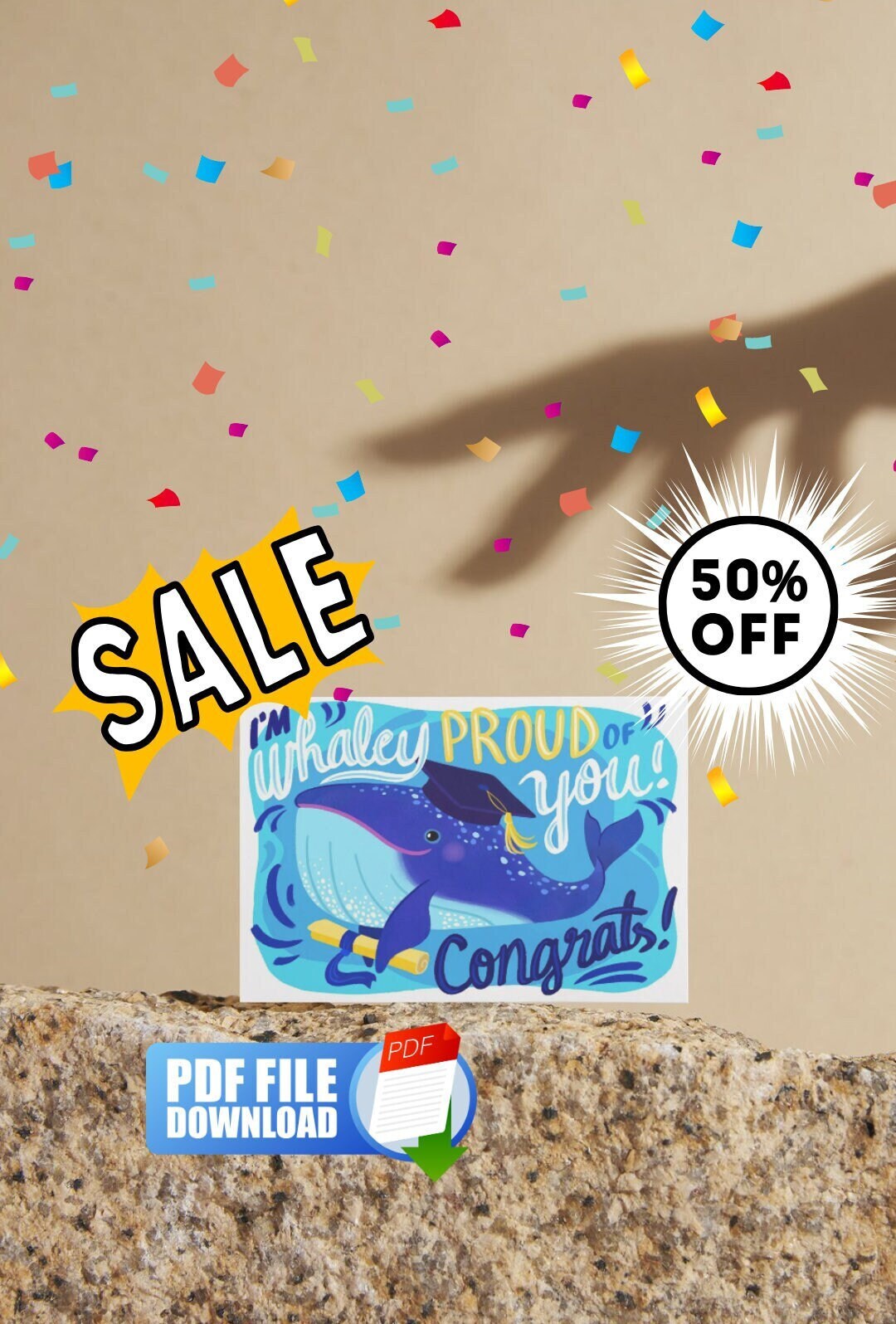 Printable Graduation Cards Instant Download, Sea Creature Graduation ...