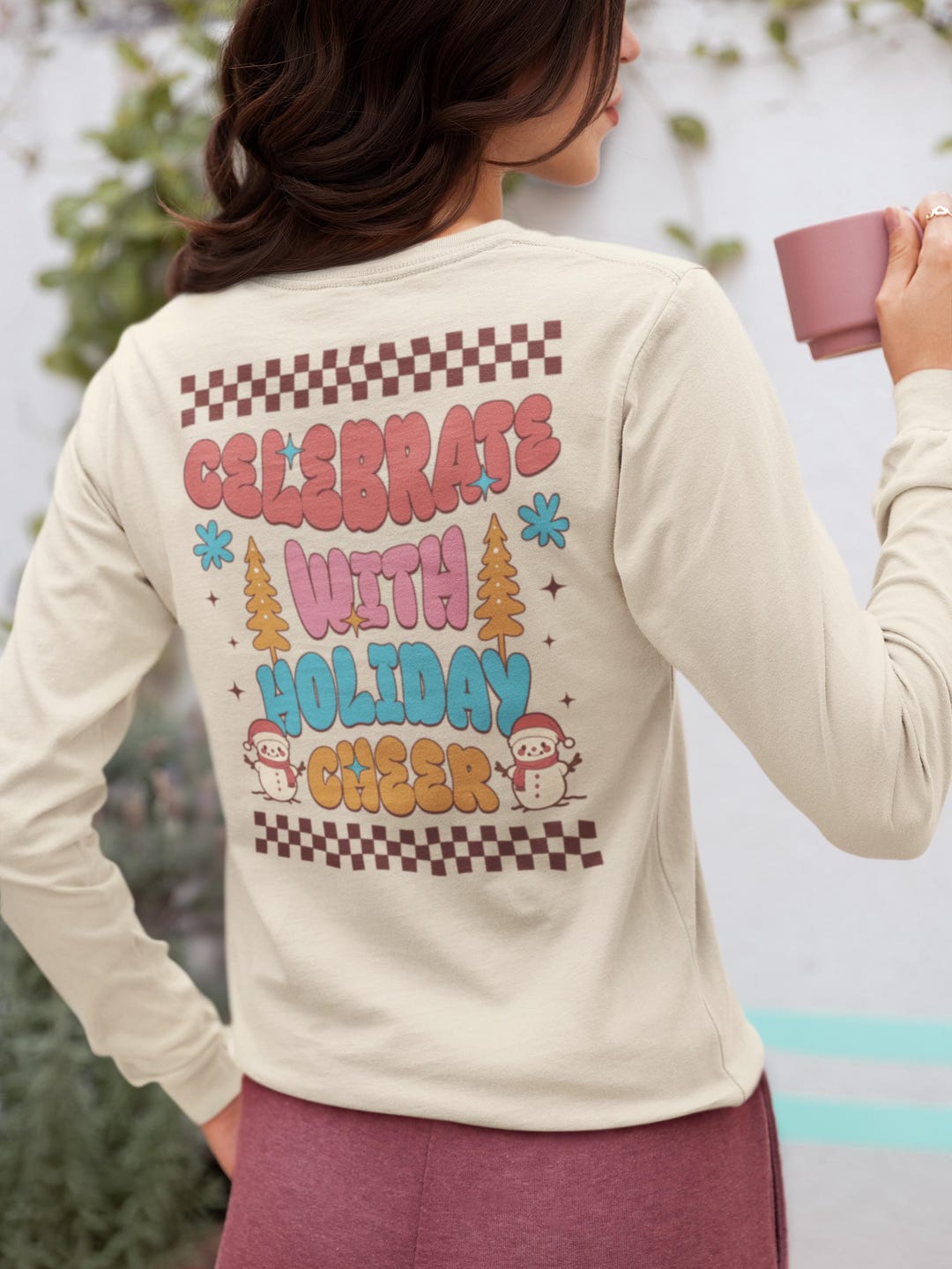 Holiday Cheer Postal Worker Long Sleeve Comfort Colors Garment Dyed ...
