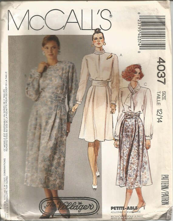 McCalls 4037 Misses Blouse and Skirt Sizes 12 14 Sewing | Etsy