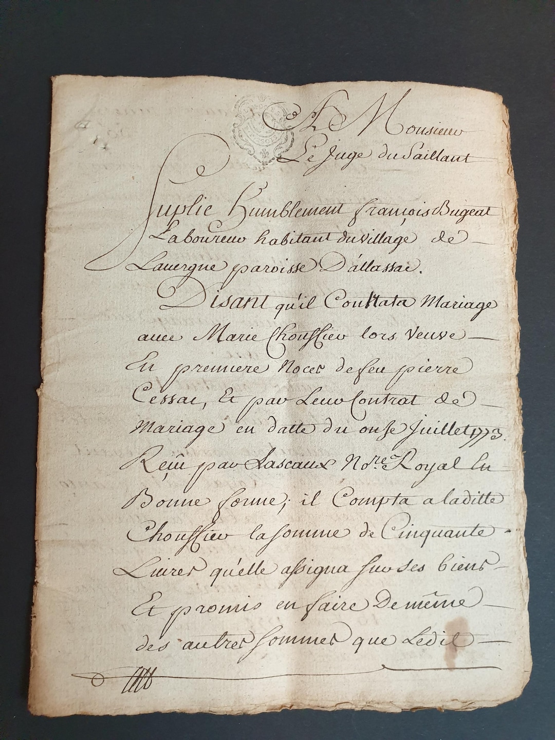 Handwritten Letter of Request to a Judge Dated 1785 - Etsy