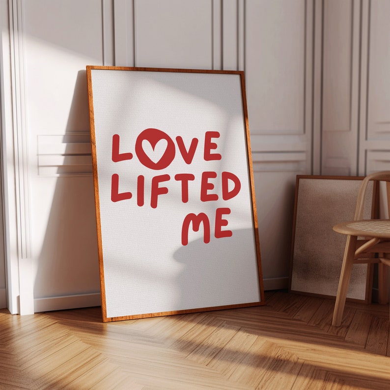Love Lifted Me Digital Poster JPEG Minimalist Christian Art Christian ...