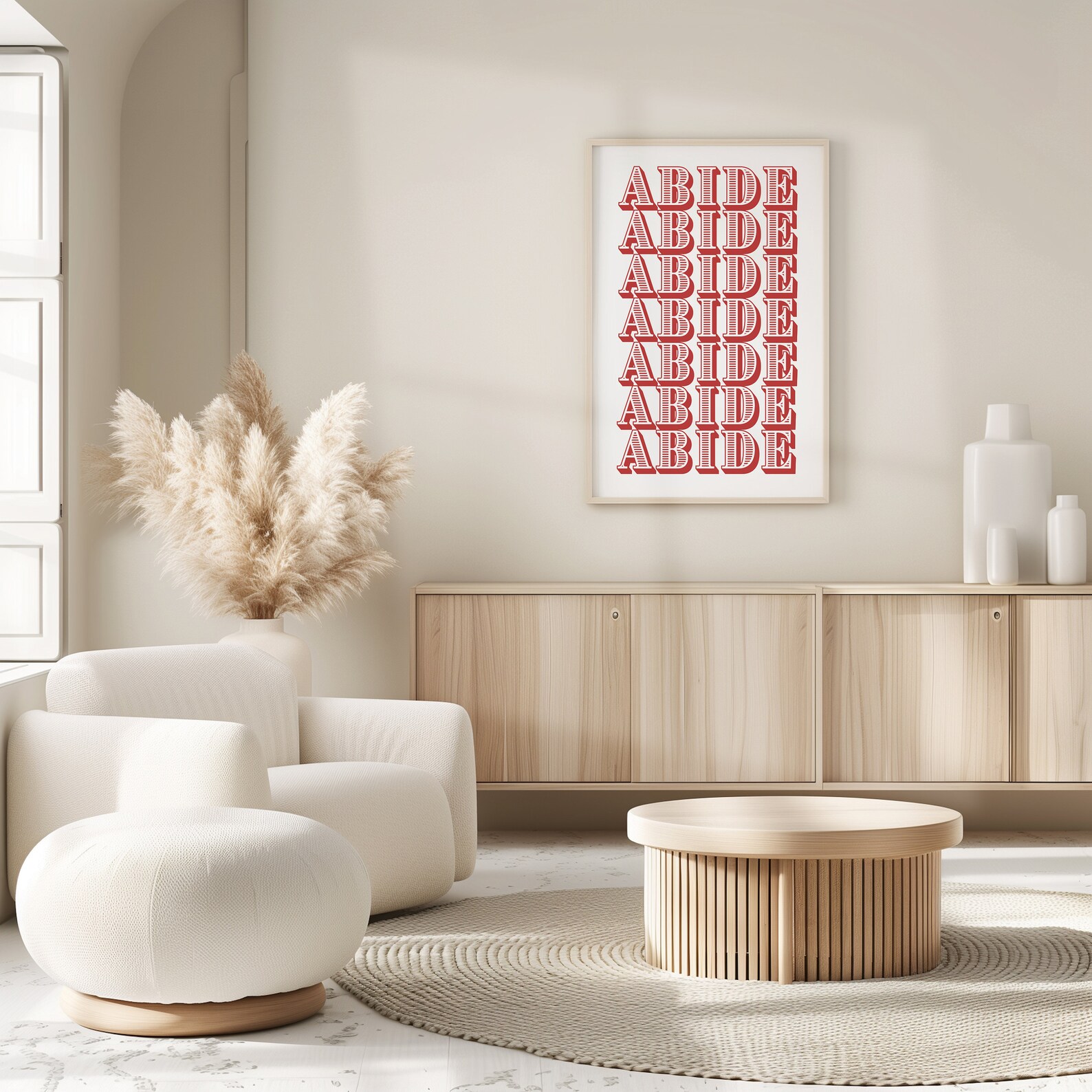Abide Word Art Minimalist Christian Art Dorm Decor College Apartment ...