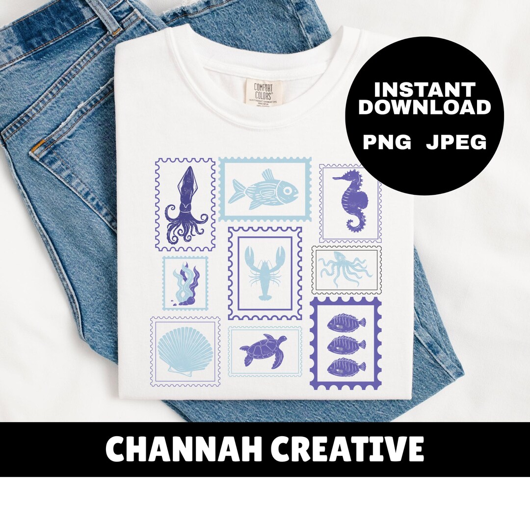 Fish Stamp Png Jpeg Fisherman Aesthetic Sardine Stamp Lobster Stamp ...
