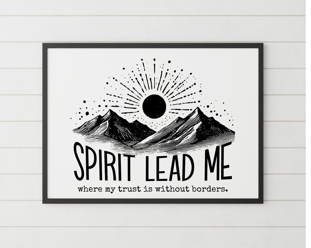 Spirit Lead Me Word Art Minimalist Christian Art Dorm Decor Christian ...