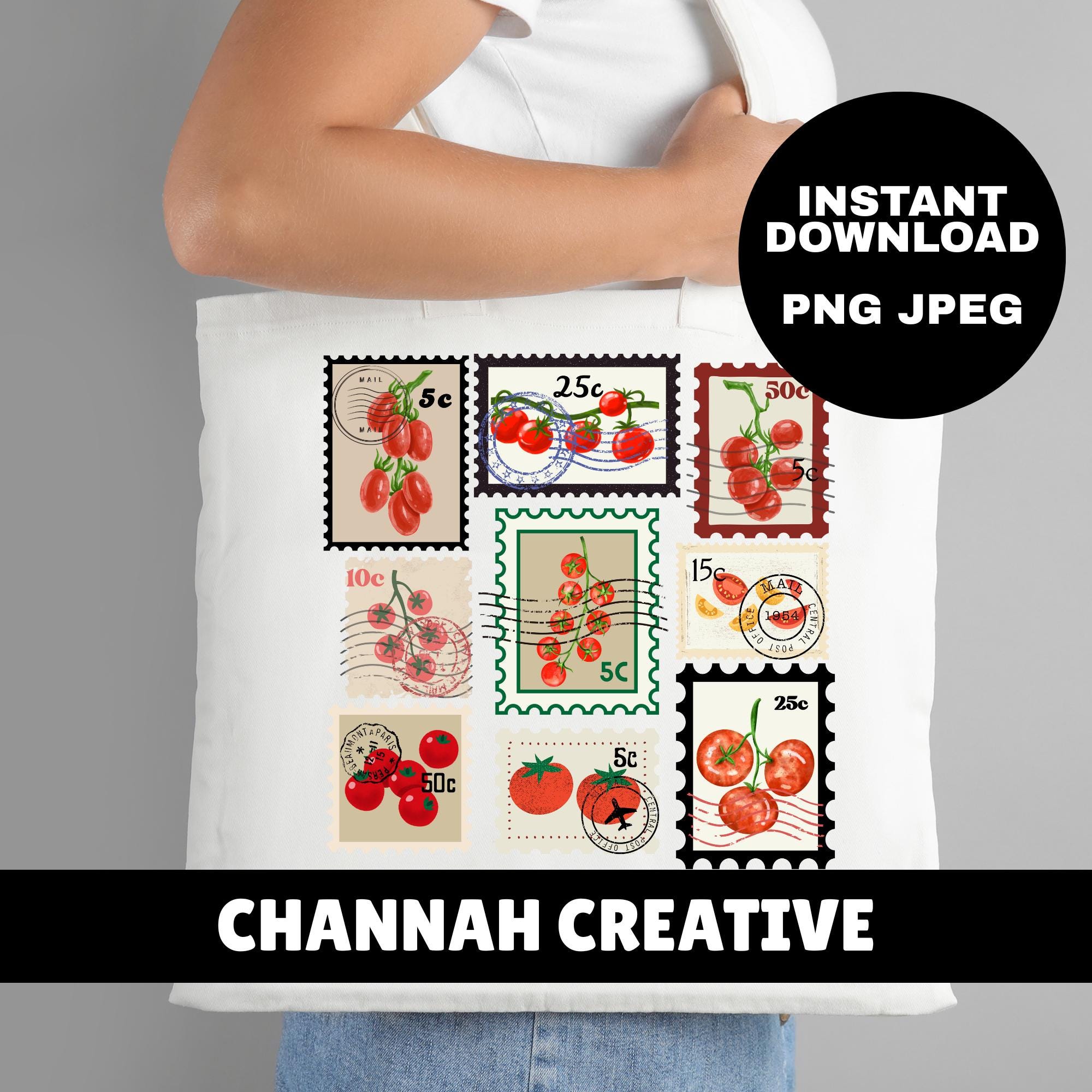 Tomato Stamps Png Jpeg Tomato PNG Pomodoro PNG Vintage Stamp Tomato ...