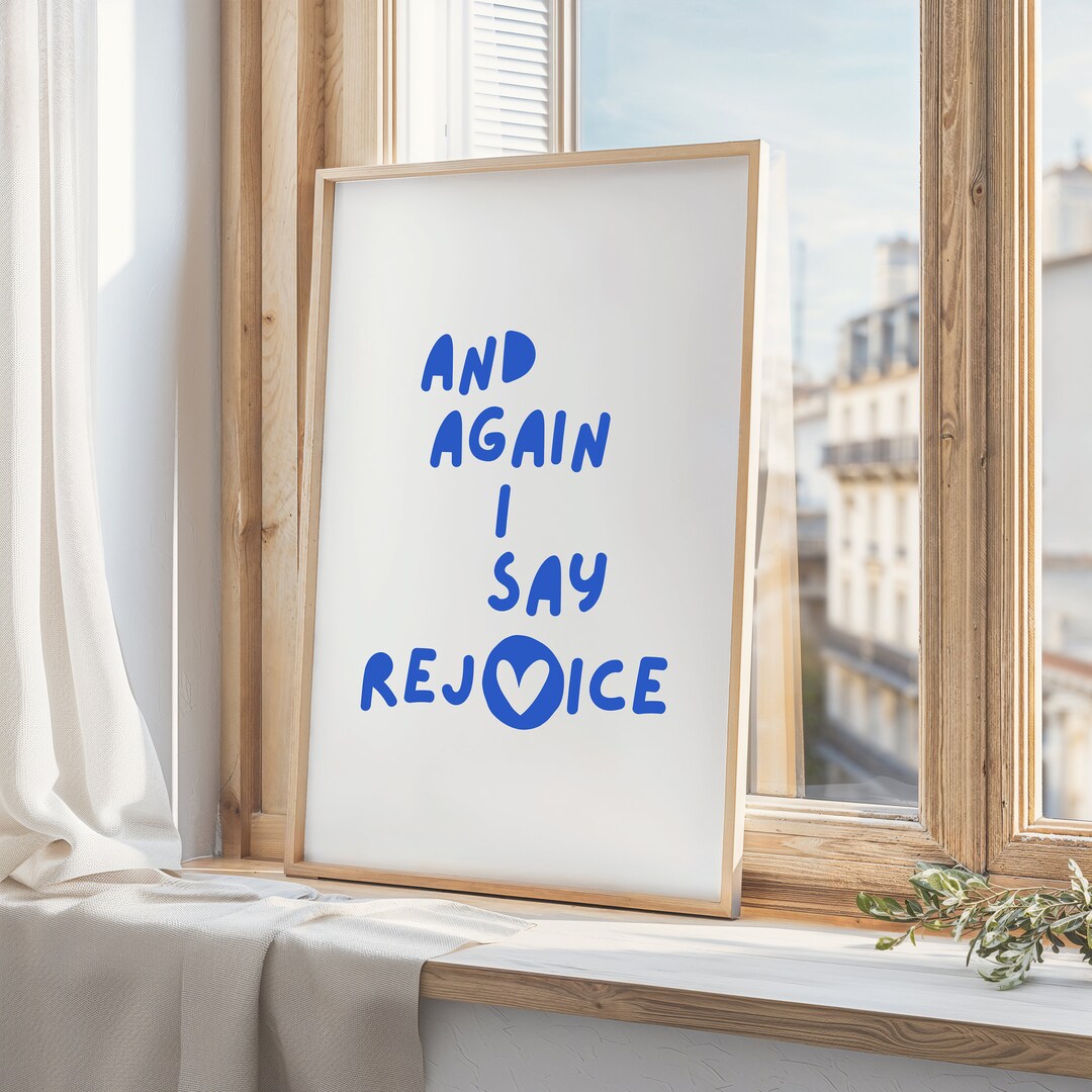 And Again I Say Rejoice Digital Poster JPEG Christian Artwork ...