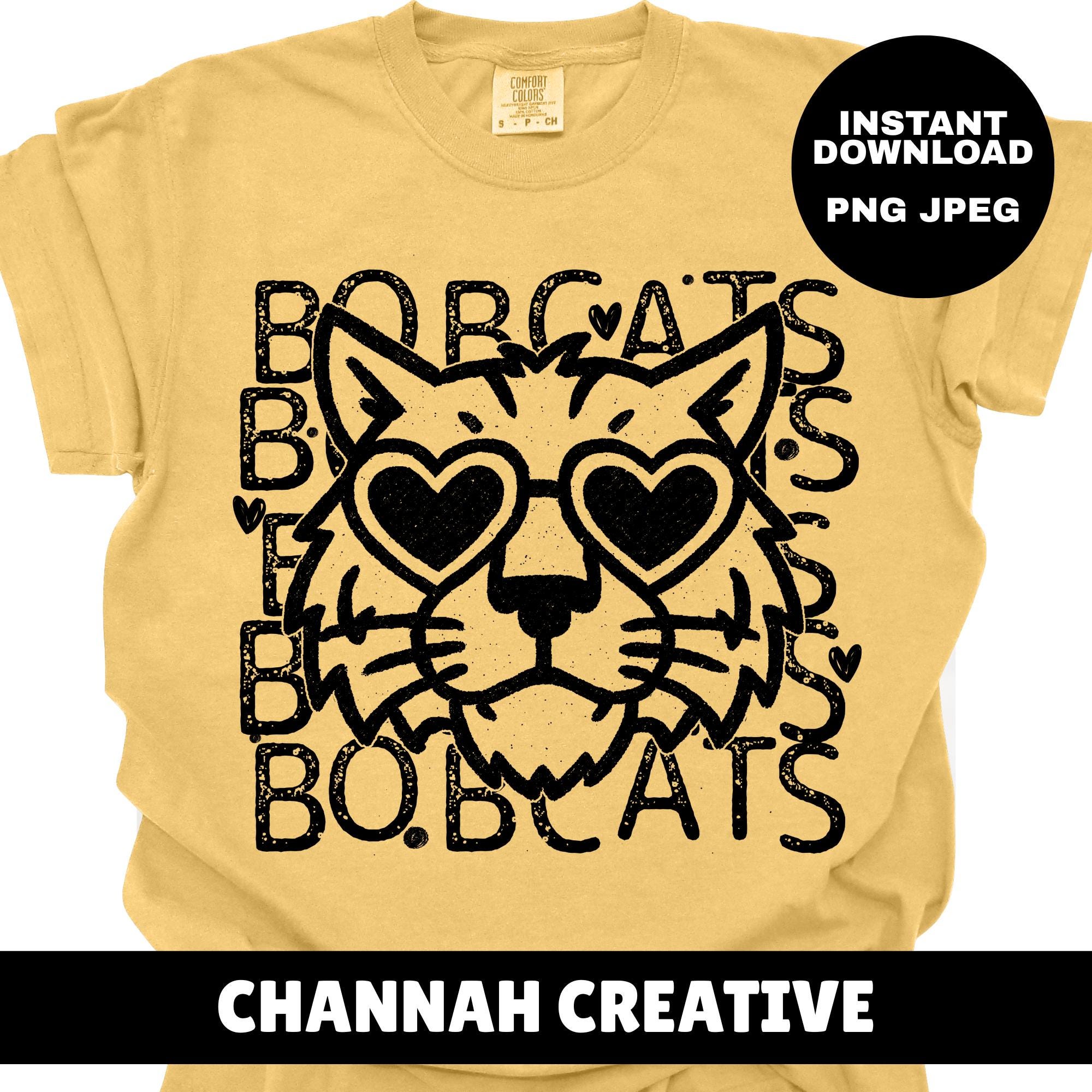 Bobcats Mascot PNG JPEG Bobcat Doodle Cut File Bobcats Shirt Graphic ...
