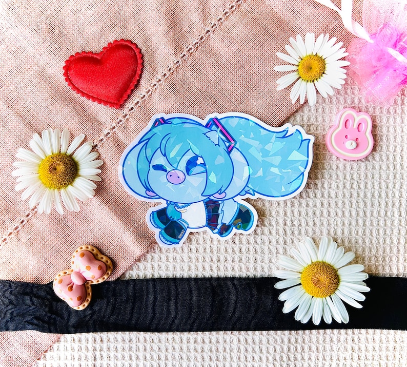 Hatsune Miku Cow Hatsmoone Miku, Cute Kawaii Cow Sticker, Vocaloid ...