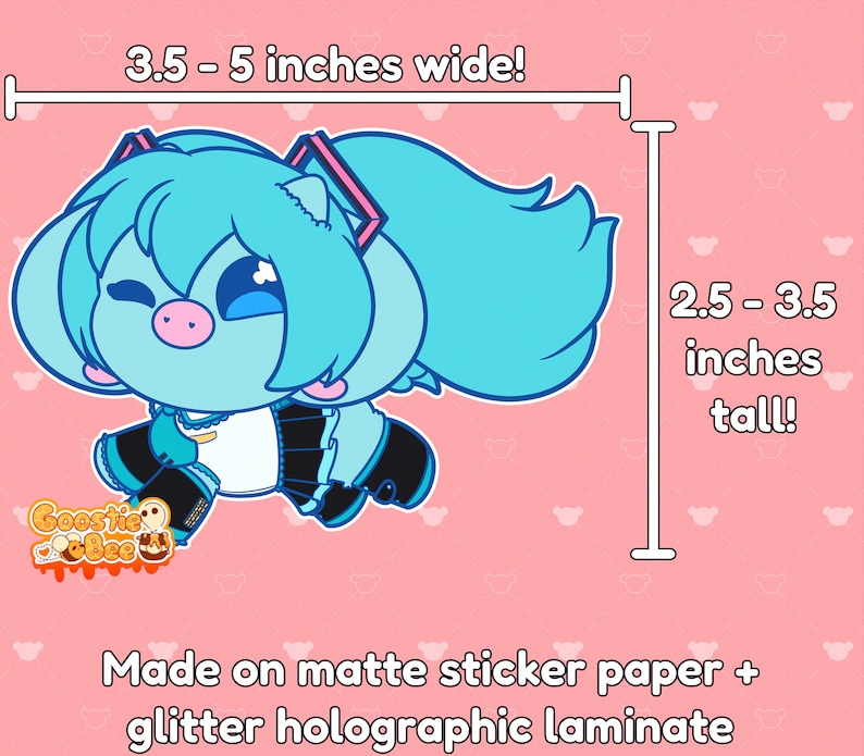Hatsune Miku Cow Hatsmoone Miku, Cute Kawaii Cow Sticker, Vocaloid ...