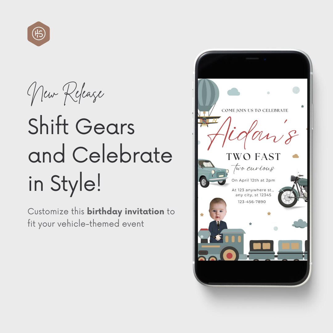 Birthday Invitation, Vehicle Theme - Editable & Instant Download on ...