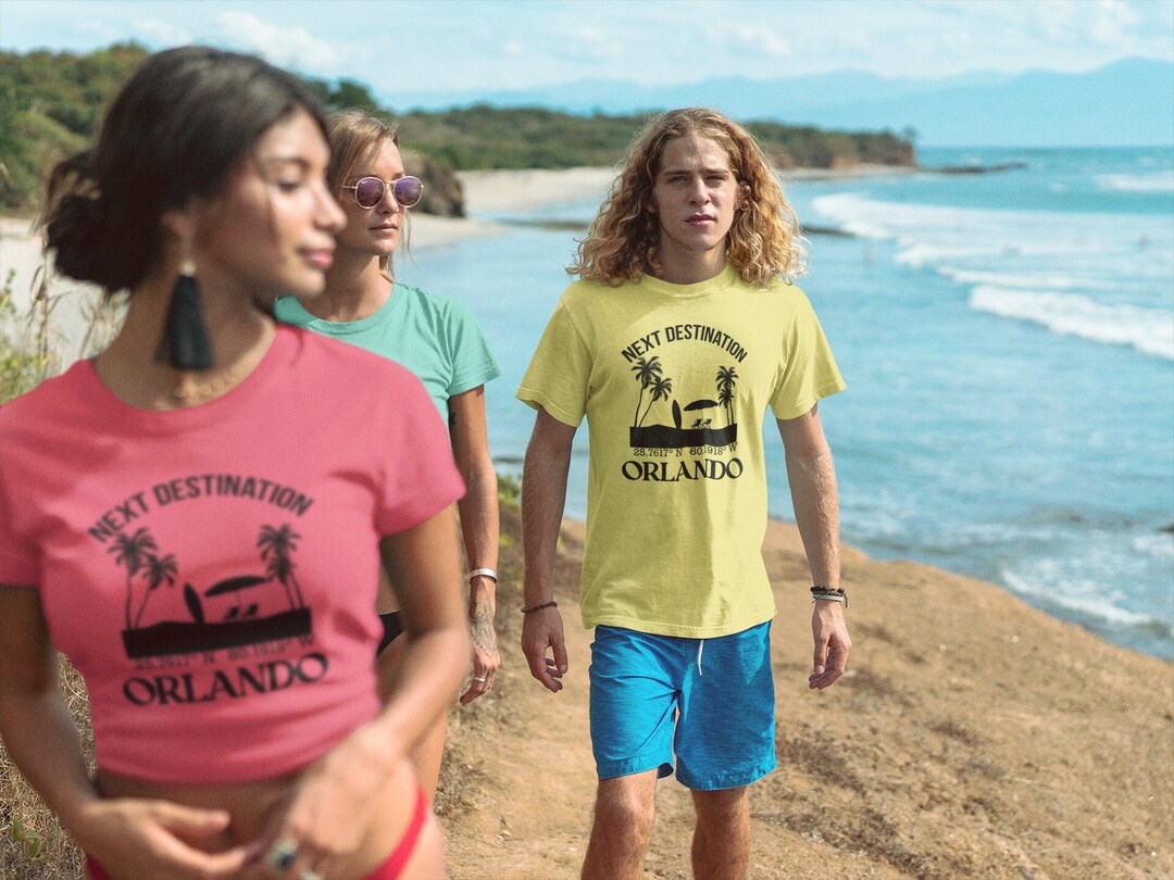 Next Destination T-shirt - Black and White Beach Design - Custom Travel ...