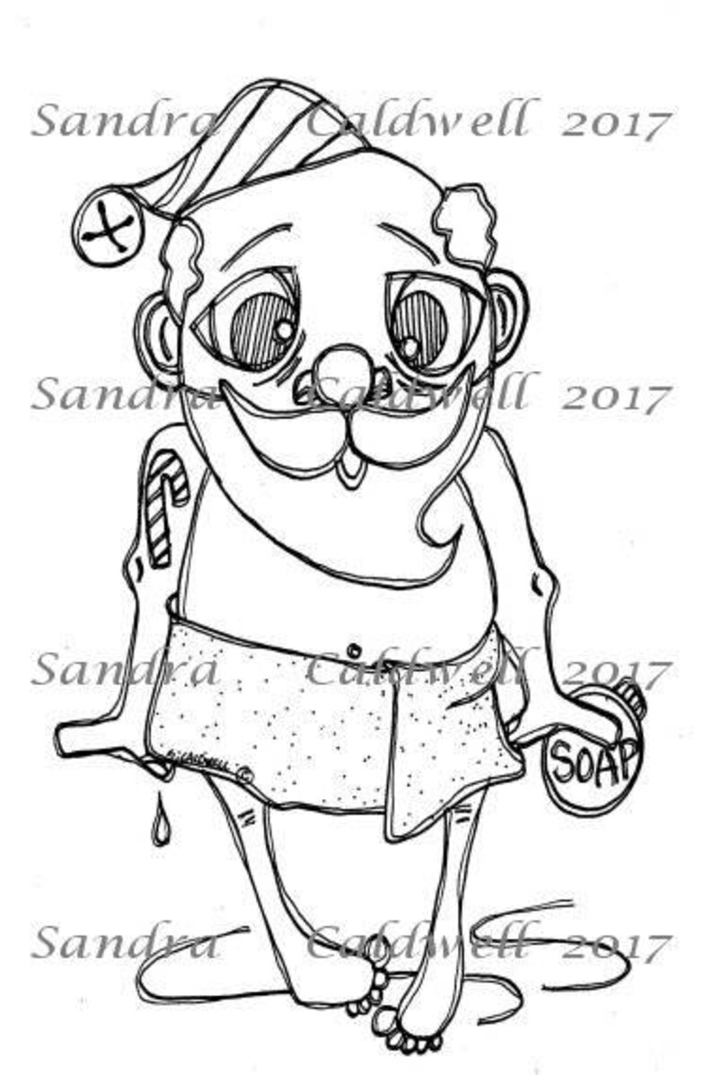 1946 Clean Santa Digi Stamp | Etsy