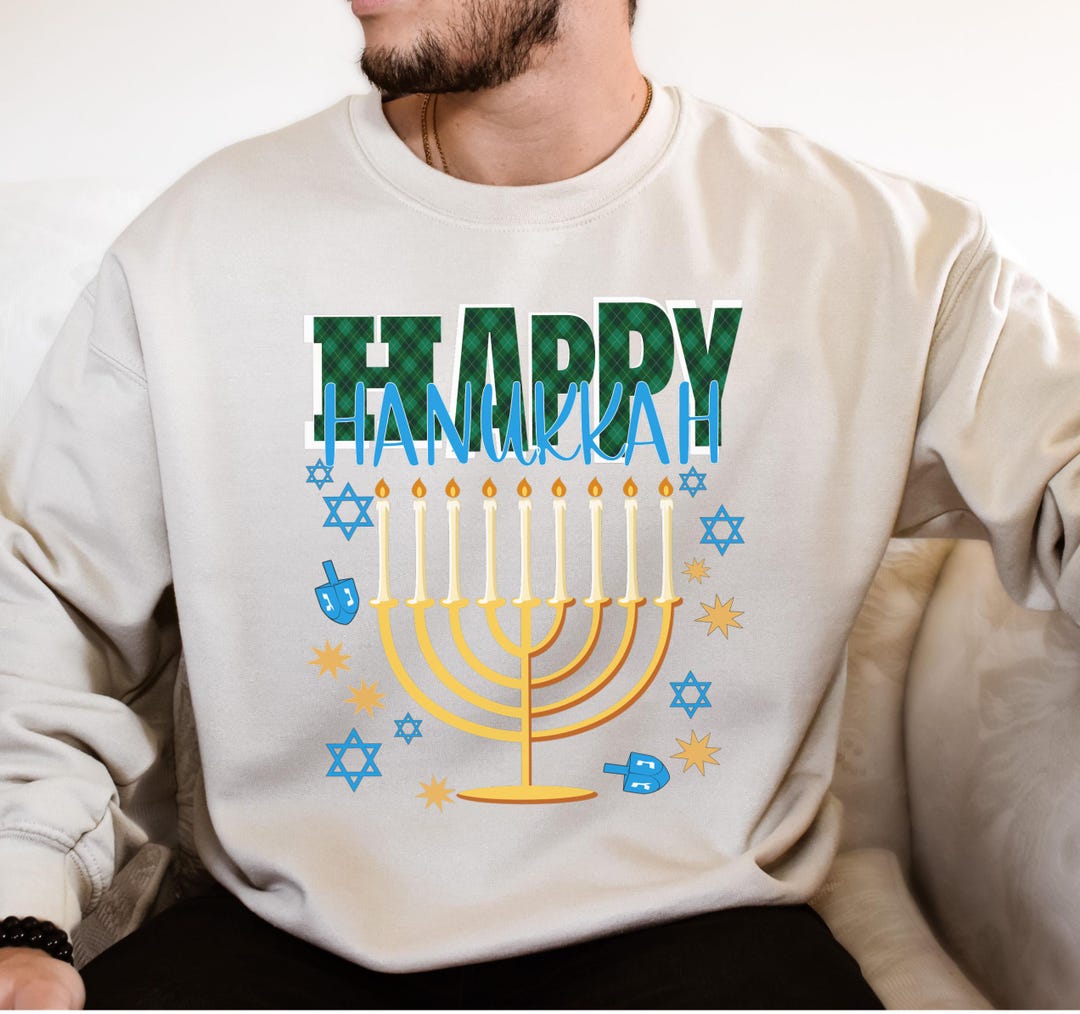 Hanukkah Joy Sweatshirt, Festival of Lights Jumper, Menorah Sweater ...