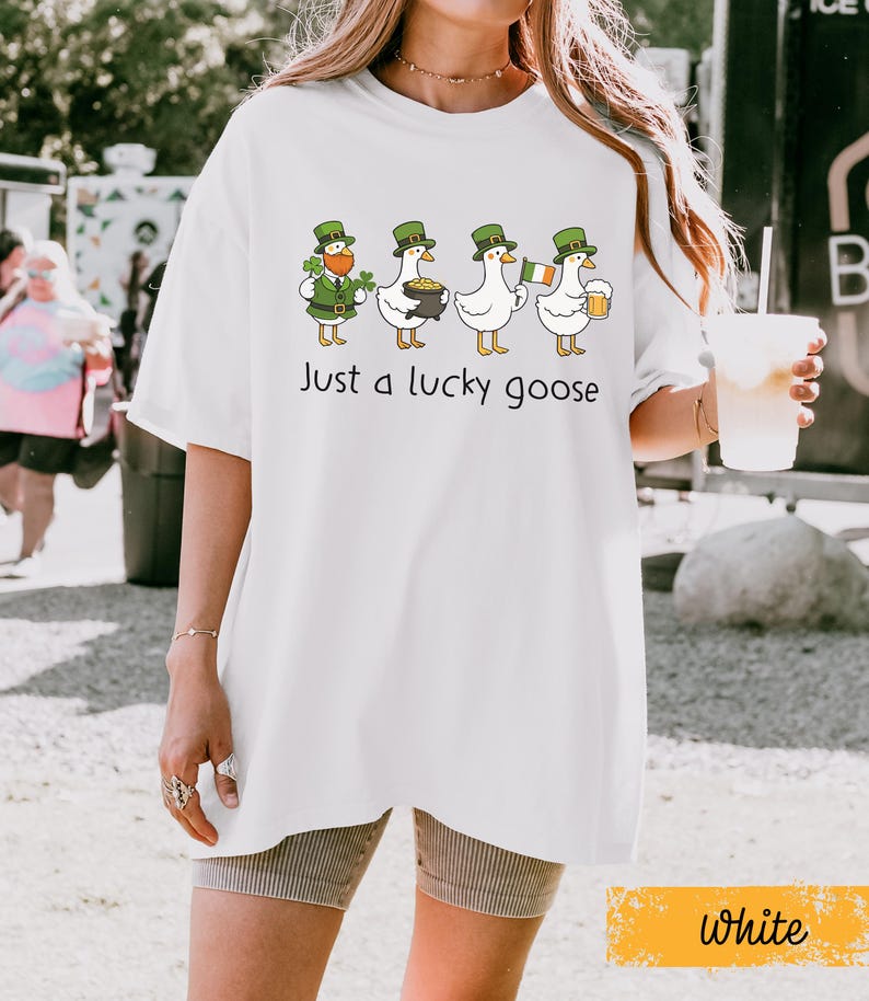 Just a Lucky Goose Shirt, St Patrick’s Day Goose Shirt, Funny Irish ...