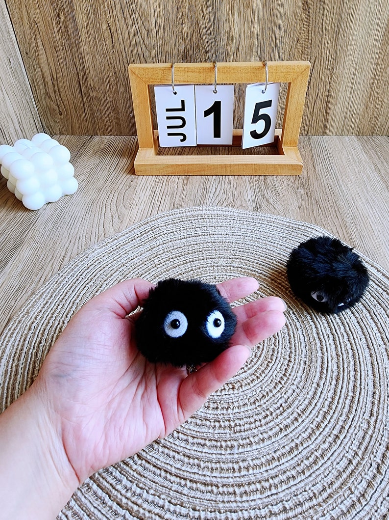 Soot Sprite Plush Kawaii Keychain Handmade Soot Sprite Susuwatari Plush ...