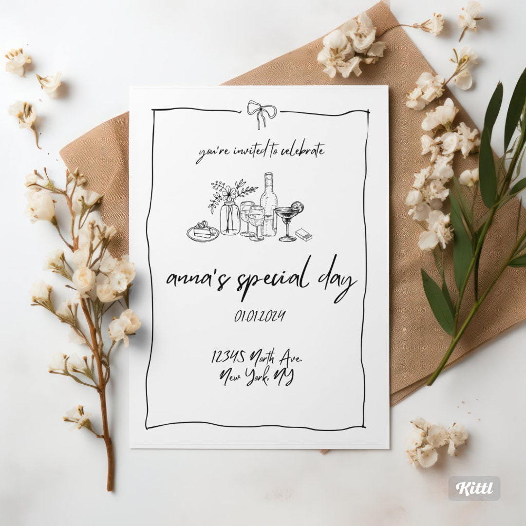 Birthday Invitation Card Birthday Invite Template, Editable, INSTANT ...