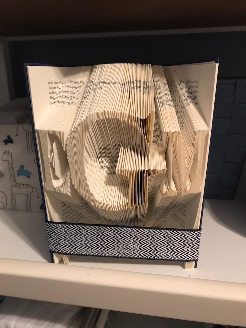 Custom Folded Monogram Book Art - Etsy