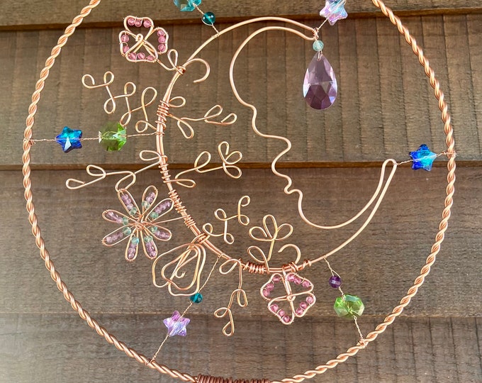 Twisted Copper 8 Inch Hoop Trellis Floral Moon Trellis Flower Hoya ...