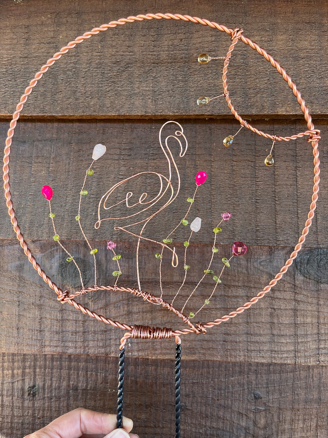 Twisted Copper Flamingo Hoop Trellis Hoya Trellis Circle Trellis ...
