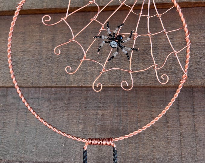 Twisted Copper Spider Web Trellis - Spider Gemstone Plant Trellis- Hoya ...