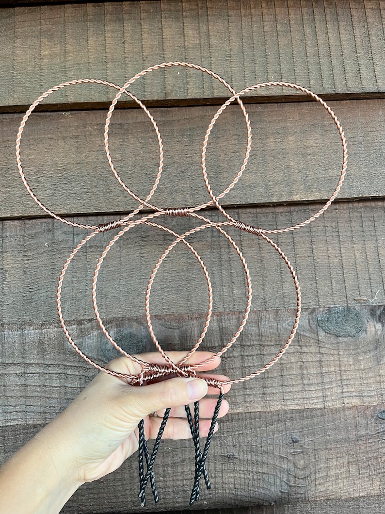 CUSTOM 6 Inch Stacked Twisted Copper 2 Tier Hoop Trellis- Set of 3 ...
