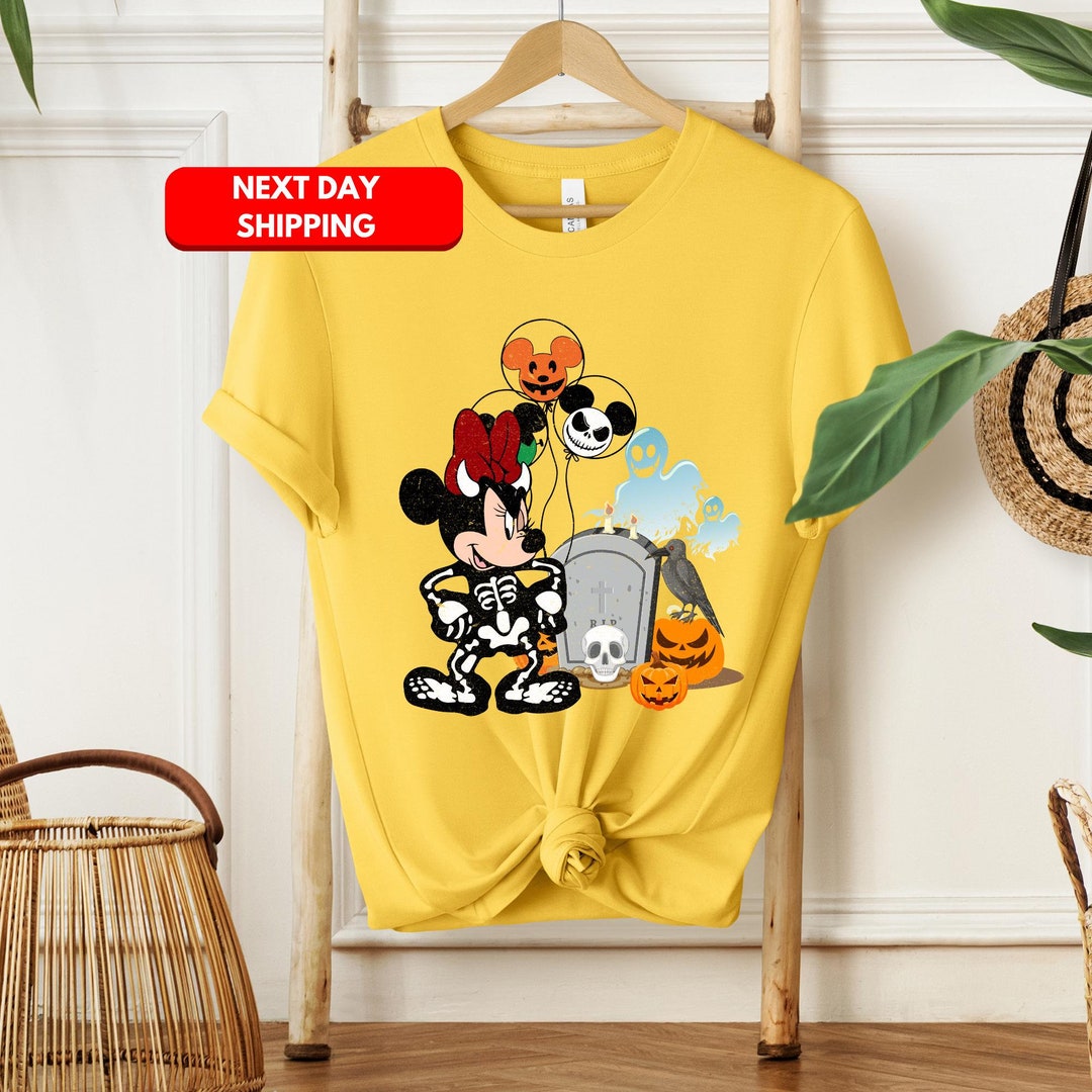 Mickey Mouse Halloween Shirt, Minnie Mouse Skeleton Shirt, Minnie and ...