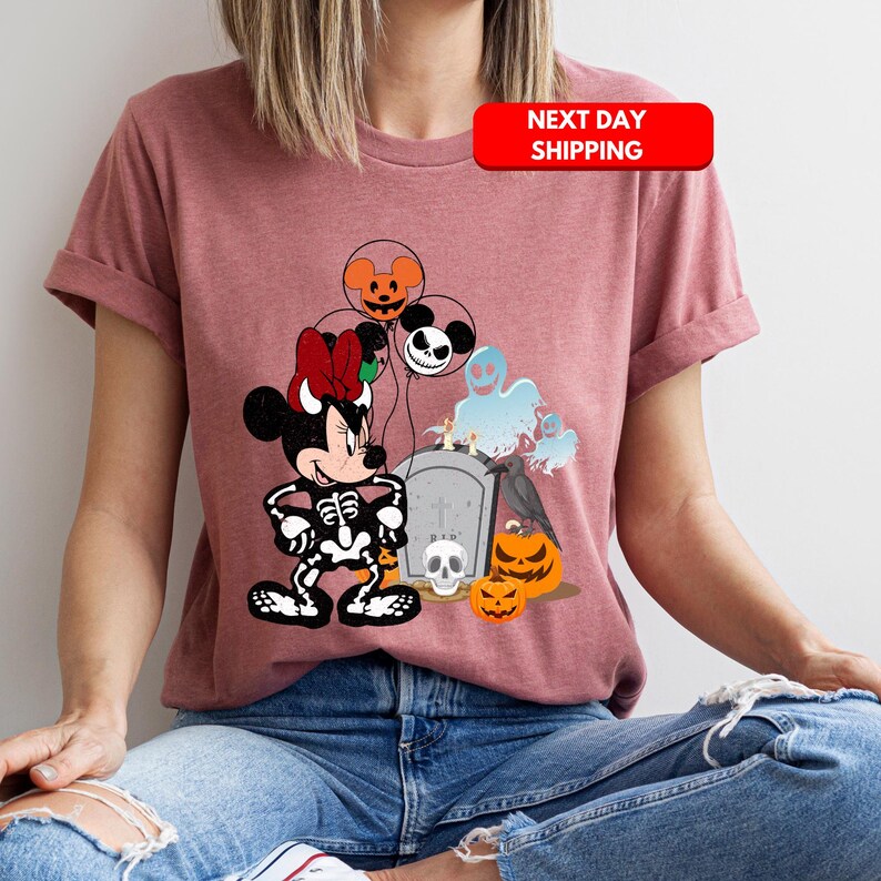 Mickey Mouse Halloween Shirt, Minnie Mouse Skeleton Shirt, Minnie and ...