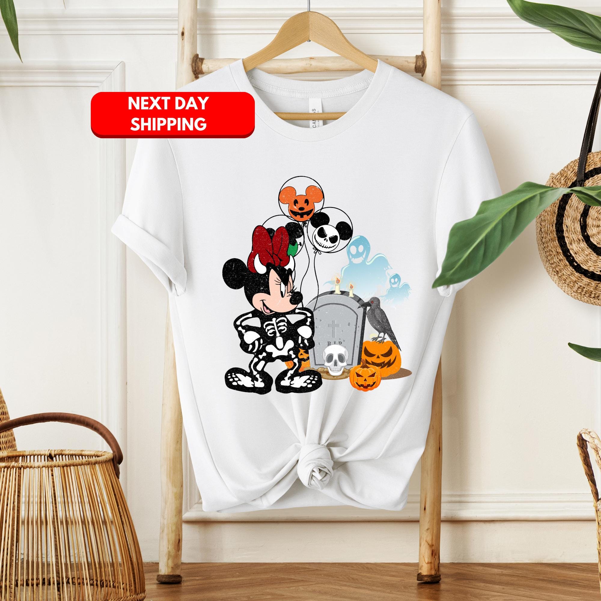 Mickey Mouse Halloween Shirt, Minnie Mouse Skeleton Shirt, Minnie and ...